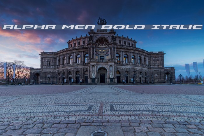 Alpha Men Bold Italic Font - FFonts.net