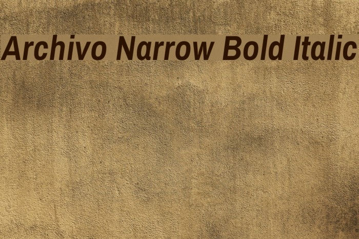 Archivo Narrow Bold Italic Font - FFonts.net