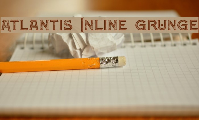 Atlantis Inline Grunge Font - FFonts.net