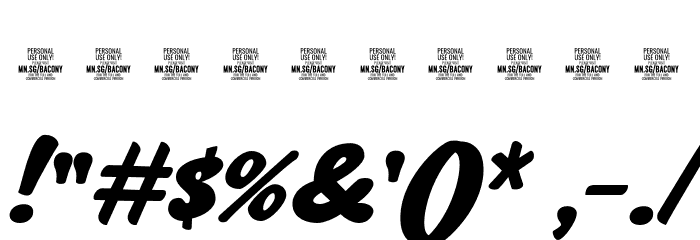 Bacony Script PERSONAL USE Regular Font - FFonts.net