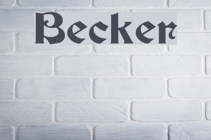 Becker Font - FFonts.net
