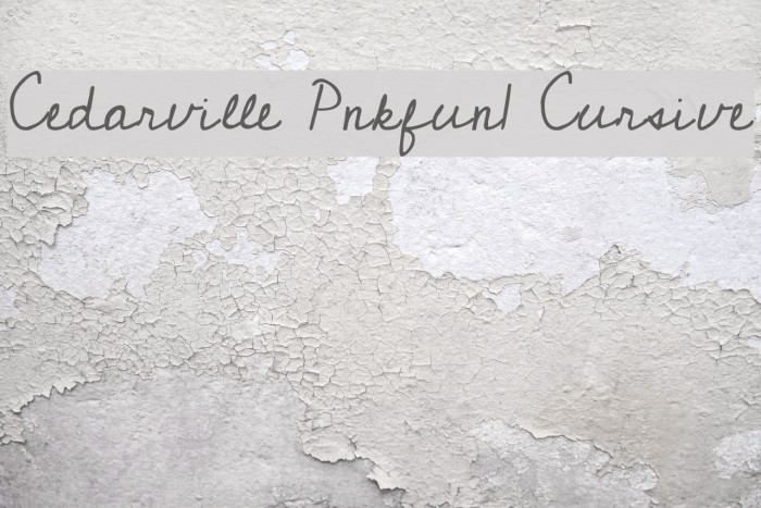 Cedarville Pnkfun1 Cursive Font - FFonts.net