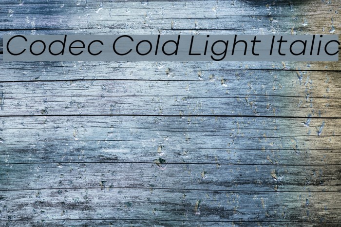 Codec Cold Light Italic Font - FFonts.net