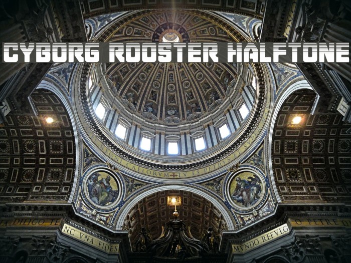 Cyborg Rooster Halftone Font - FFonts.net