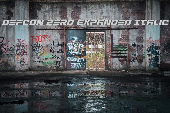 Defcon Zero Expanded Italic Font - FFonts.net