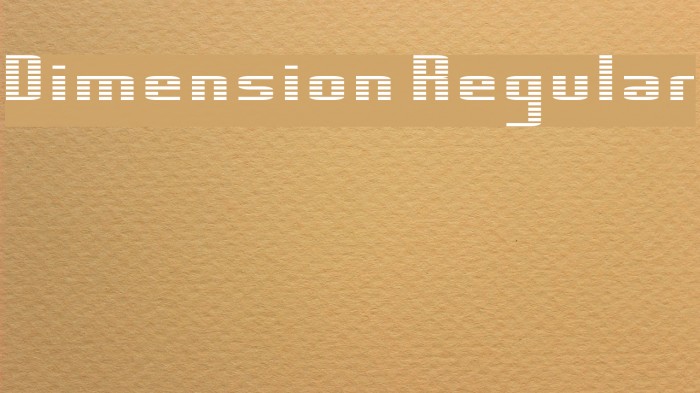 Dimension Regular Font - FFonts.net