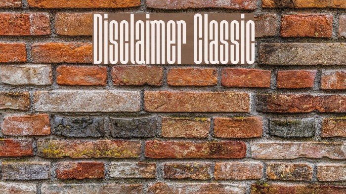 Disclaimer Classic Font - FFonts.net