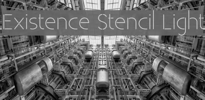 Existence Stencil Light Font | Details & Characters — FFon