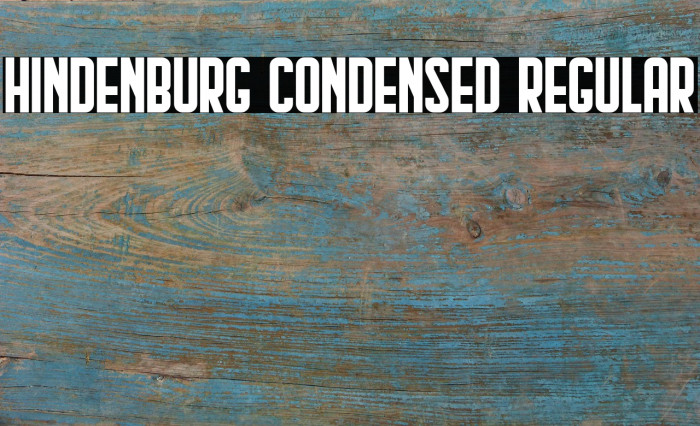 Hindenburg Condensed Regular Font - FFonts.net