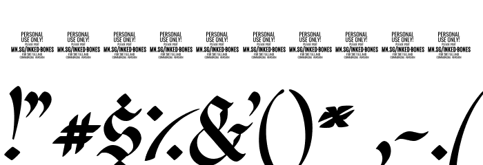 Inked Bones PERSONAL USE ONLY Font - FFonts.net