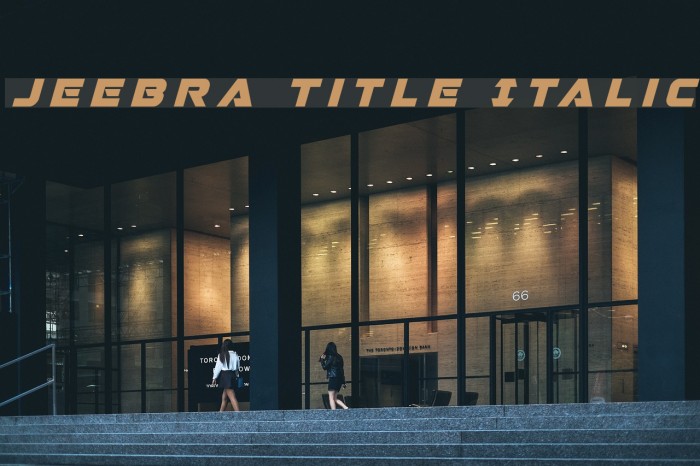 Jeebra Title Italic Font - FFonts.net