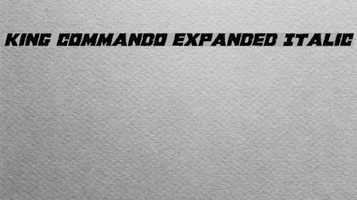 King Commando Expanded Italic Font - FFonts.net