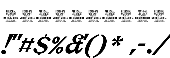 Lacosta PERSONAL USE ONLY Font - FFonts.net