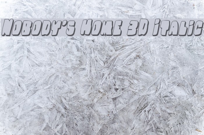 Nobody's Home 3D Italic Font - FFonts.net