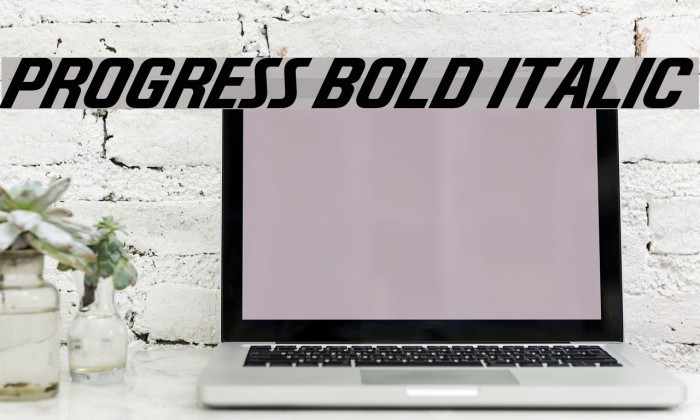 Progress Bold Italic Font - FFonts.net