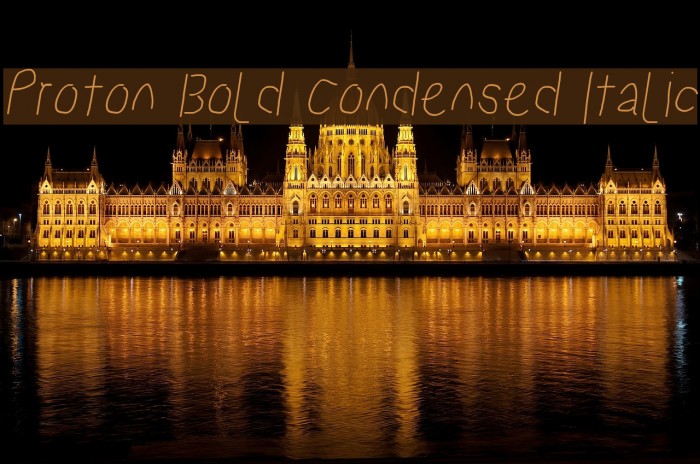 Proton Bold Condensed Italic Font - FFonts.net