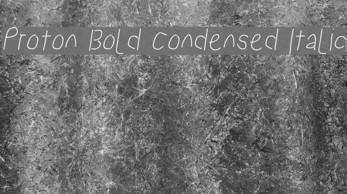 Proton Bold Condensed Italic Font - FFonts.net