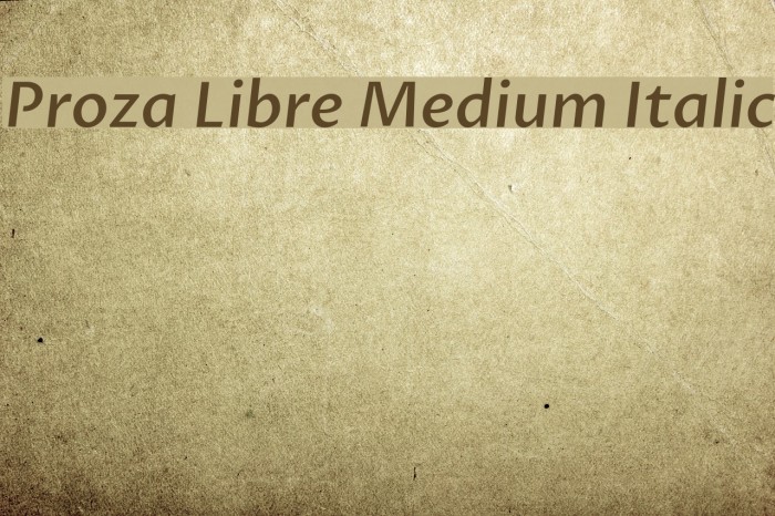 Proza Libre Medium Italic Font - FFonts.net