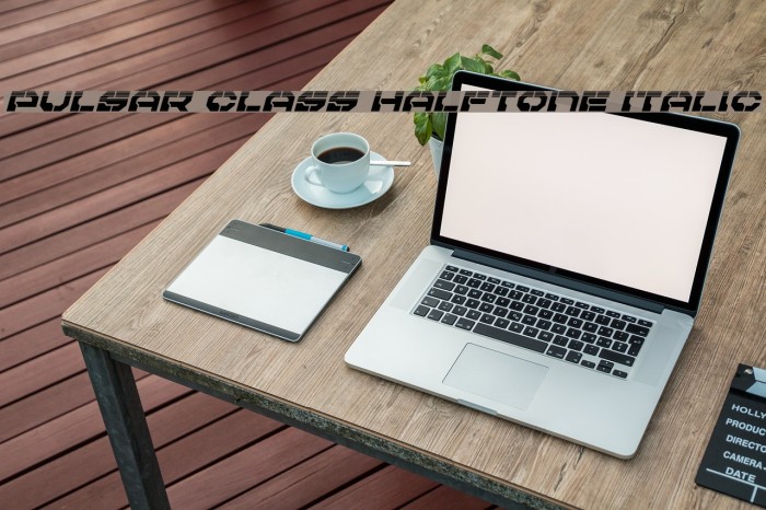 Pulsar Class Halftone Italic Font - FFonts.net