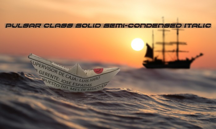 Pulsar Class Solid Semi-Condensed Italic Font - FFonts.net