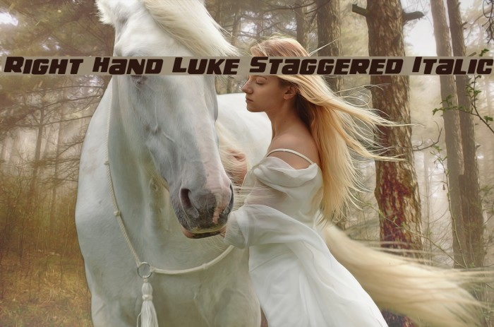 Right Hand Luke Staggered Italic Font - FFonts.net