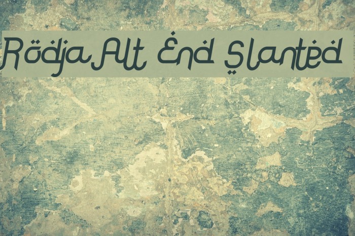 Rodja Alt End Slanted Font - FFonts.net