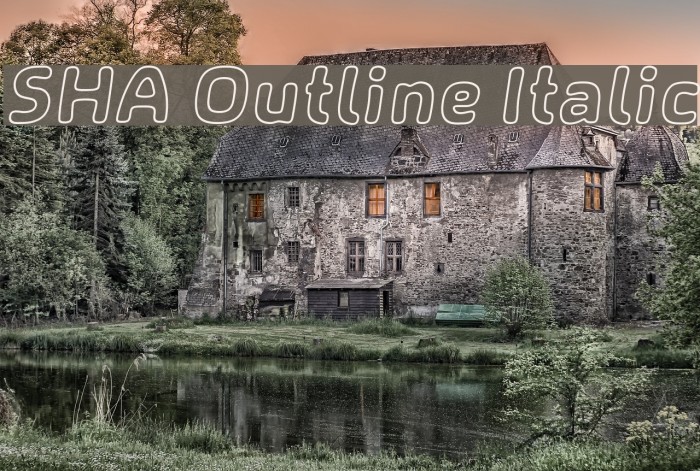 SHA Outline Italic Font - FFonts.net