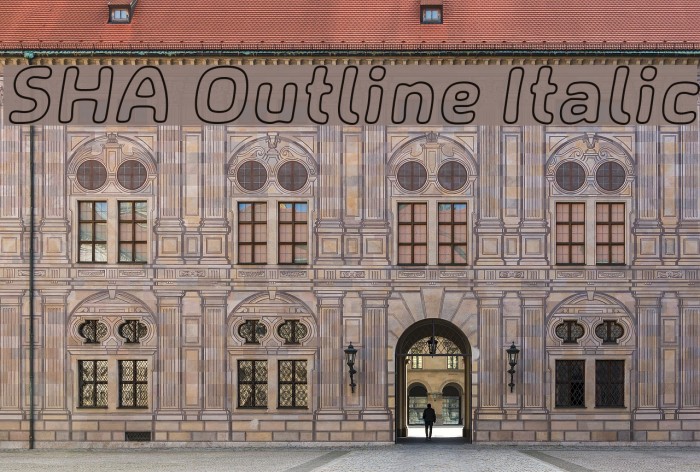 SHA Outline Italic Font - FFonts.net