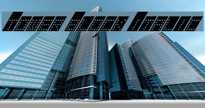 Tower Block Italic Font - FFonts.net