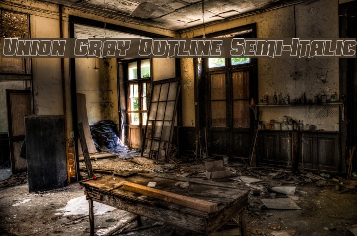 Union Gray Outline Semi-Italic Font - FFonts.net