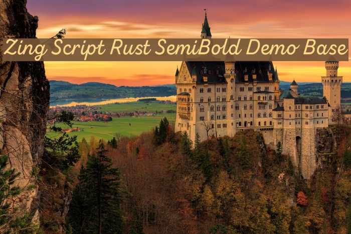 Zing Script Rust SemiBold Demo Base Font - FFonts.net